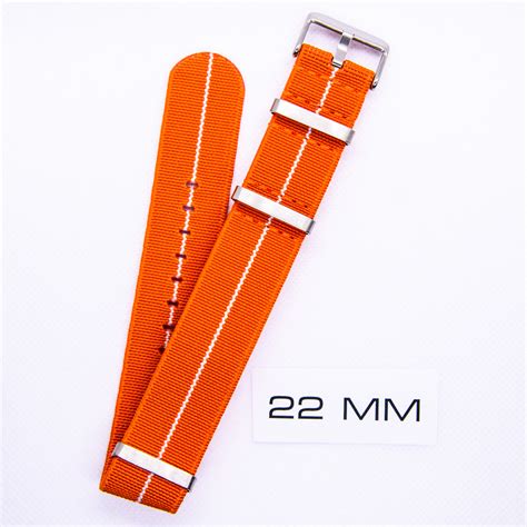 Stretchy Nato Strap Orange White 22mm Blacksmithmods