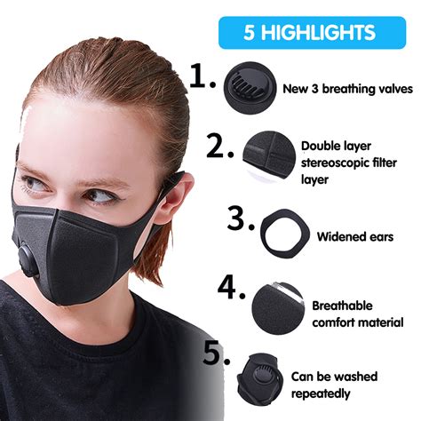 Washable Face Mask Anti Dust Pm25 Pollution Mouth Masks Activated With