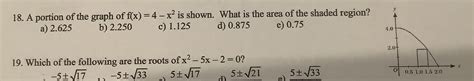 Solved 18 A Portion Of The Graph Of Fx4 X 2 Is