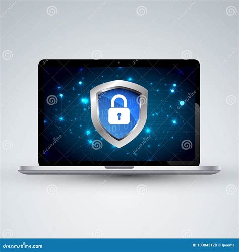 Safety Concept Digital Cyber Security Stock Illustration Illustration Of Protect Online