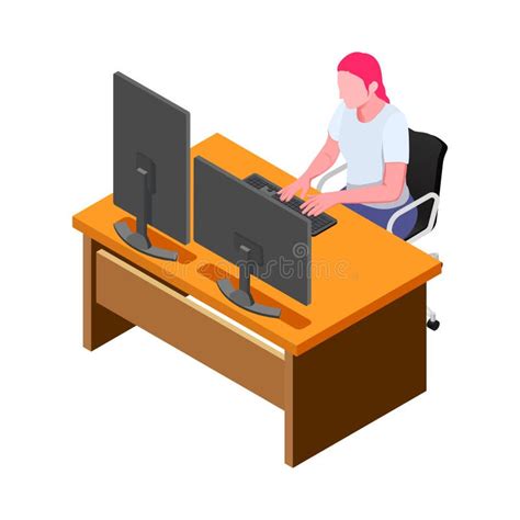 Female Game Developer Composition Stock Vector Illustration Of Select