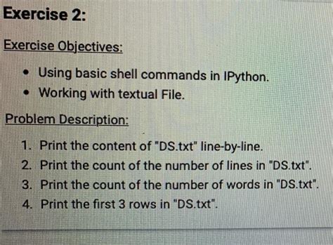 Solved Exercise 2 Exercise Objectives • Using Basic Shell