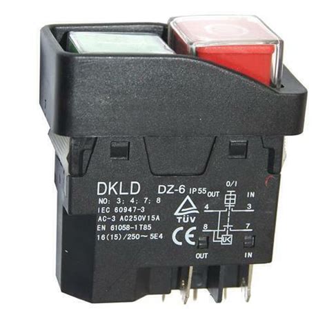 DKLD DZ-6 250V 4pins Waterproof Electromagnetic Switch for Bench Drills ...