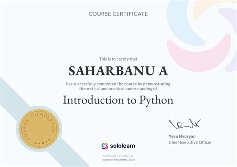 Completed Introduction To Python Course On Sololearn Saharbanu A Posted On The Topic Linkedin