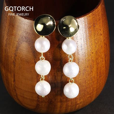 Einfache Elegante Perlen Nat Rliche S Wasser Barocke Perle Ohrringe F R Frauen Gold Berzogene