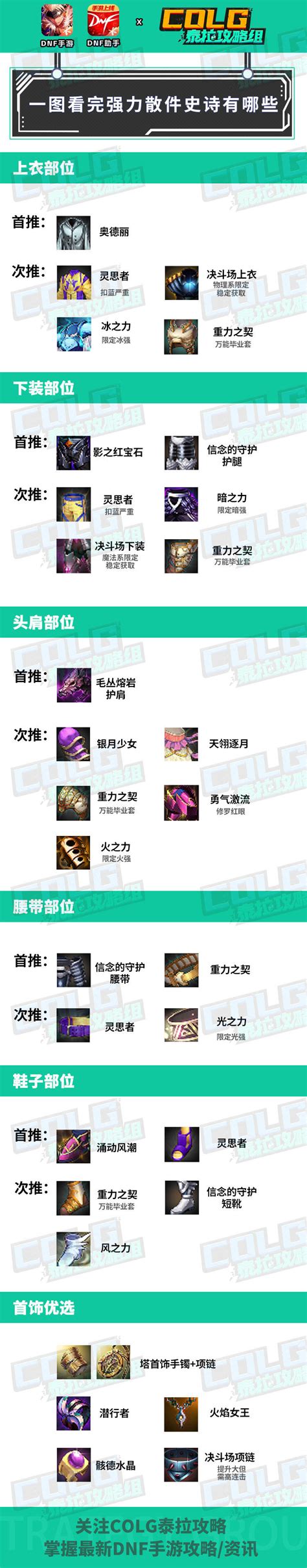 【攻略：强散装备】全身部位强散史诗推荐，这些装备单件也能打 小米游戏中心