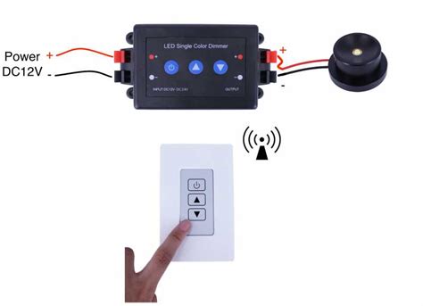 Wireless RF Remote Wall Mount LED Switch Dimmer Oznium