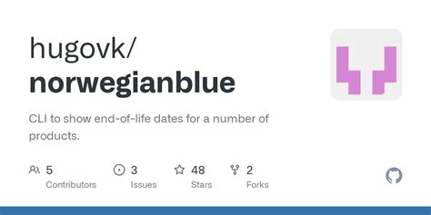 Github Hugovk Norwegianblue Cli To Show End Of Life Dates For A