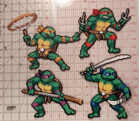 Teenage Mutant Ninja Turtles In 2024 Perler Bead Art Perler Crafts