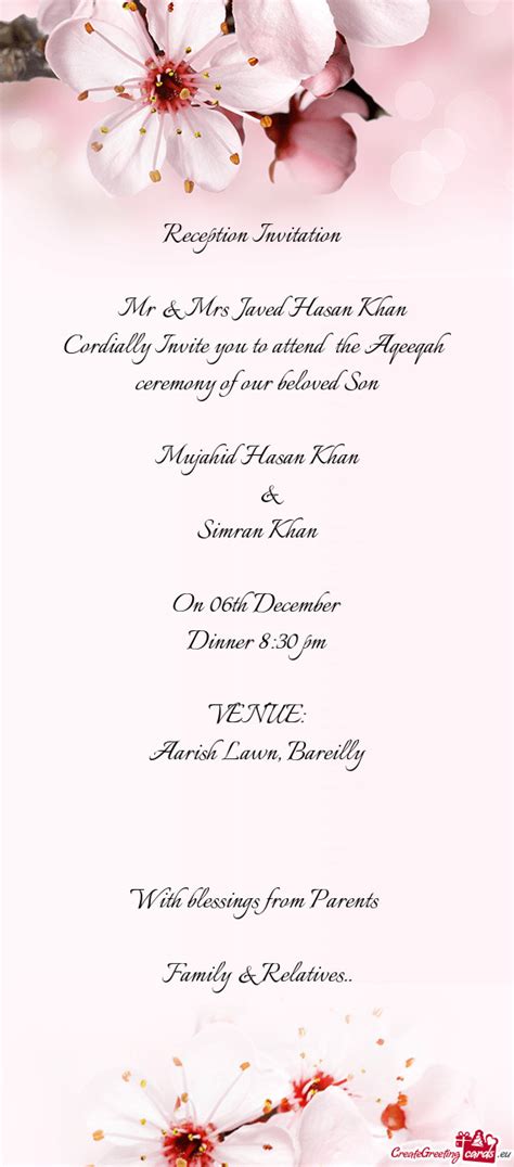 Mr And Mrs Javed Hasan Khan Free Cards