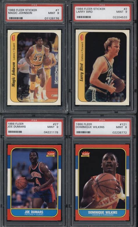 1986 87 Fleer Basketball Psa 9 Set Break Pack 2 Cards Per Pack