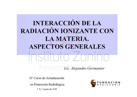 Pdf InteracciÓn De La RadiaciÓn Ionizante Con La Materia