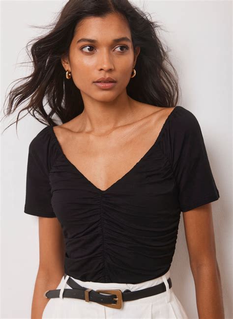 Black Ruched Top Mint Velvet
