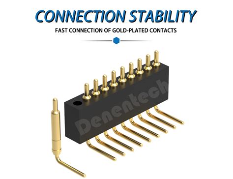 Denentech Best Selling1 27MM Pogo Pin H4 0MM Single Row Male Right