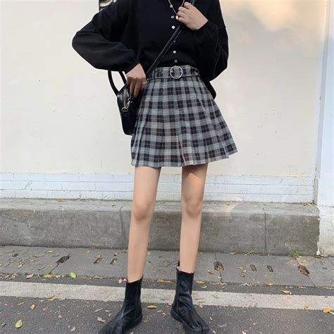 Grunge Plaid Pleated Mini Skirt Grunge Clothing Store