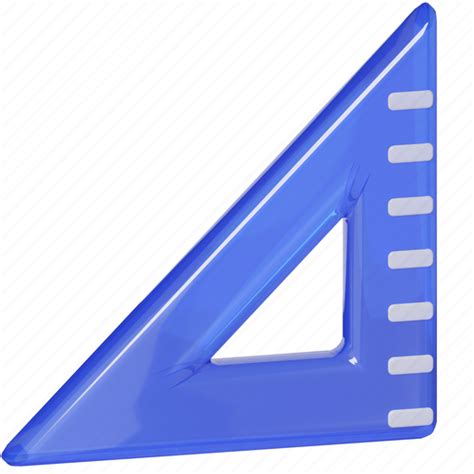 Ruler Triangular Measurement Measure Geometry Stationery Tools 3d