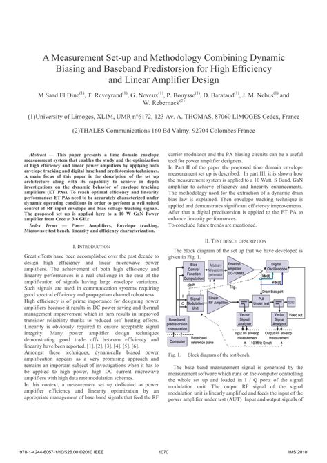 Pdf A Measurement Set Up And Methodology Combining Dynamic Biasing