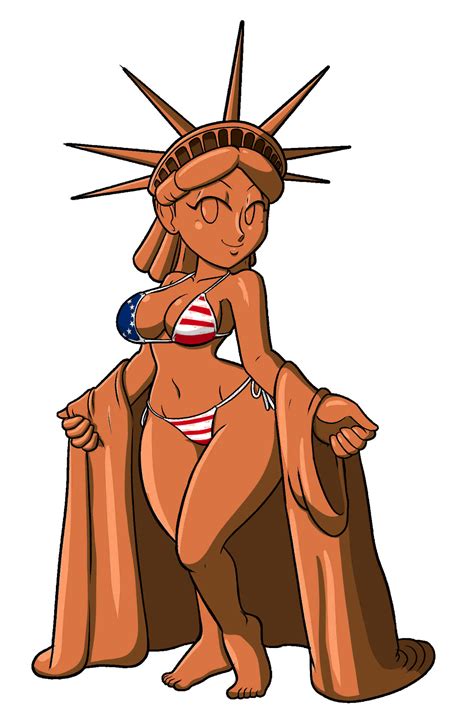 Statue Of Liberty In A Bikini By Tansau But I Removed Copper Oxidation