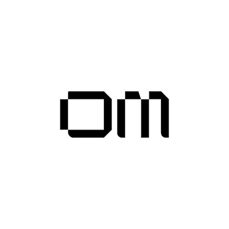 Dm 모노그램 로고 디자인 문자 텍스트 이름 기호 흑백 로고 타입 알파벳 문자 간단한 로고 프리미엄 벡터