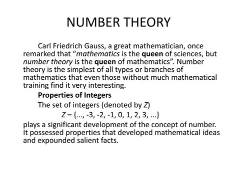 Number Theory Ppt