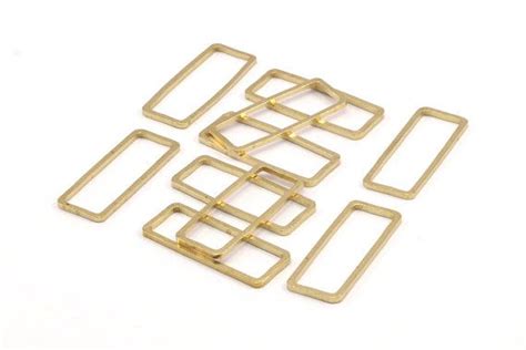 Brass Rectangle Ring 50 Raw Brass Open Rectangle Connectors 9x24x1mm