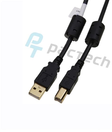 Usb A Male To B Male Cable With Ferrites Black Pactech Store