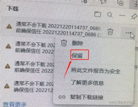 打开 exe文件提示通常不会下载 exe请在打开前确保信任 exe1以Windows 11为例当出现信任提示 掘金