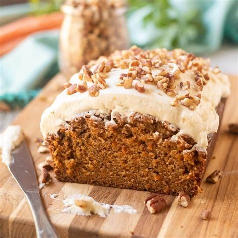 Moist Carrot Cake Loaf With Cream Cheese Frosting