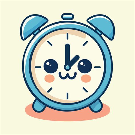 Round Blue Clock Icon Vector Cute Cartoon Illustration 41456765 Vector