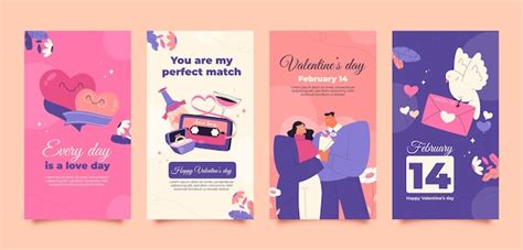 Free Vector Valentines Day Celebration Instagram Stories Collection