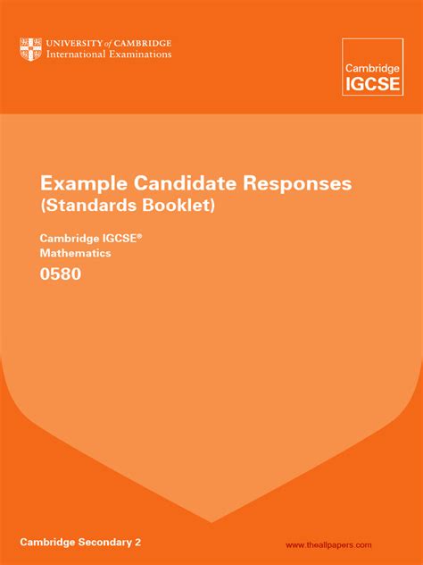 Example Candidate Responses Mathematics Pdf Teachers Cognition