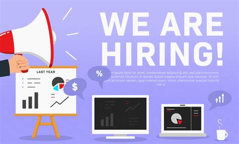 We Are Hiring Accountant Analyst Recruitment Poster Ads Illustration
