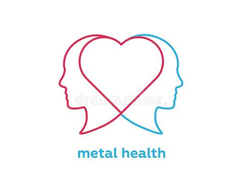 Two Human Profiles Forming A Heart Symbolizing Mental Health And Connection Stock Vector