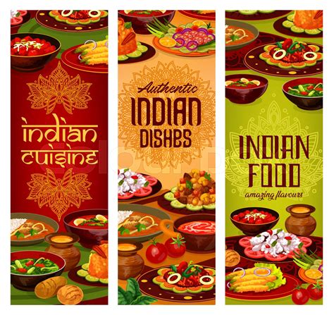 Indian Cuisine Food Traditional India National Dishes Menu Colourbox