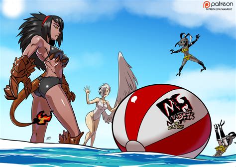 Monster Girls Beach Day By Kukuruyo Hentai Foundry