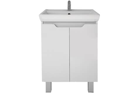 Тумба с раковиной Dreja Q Plus (D) 55 с опорами, белый глянец, с ...