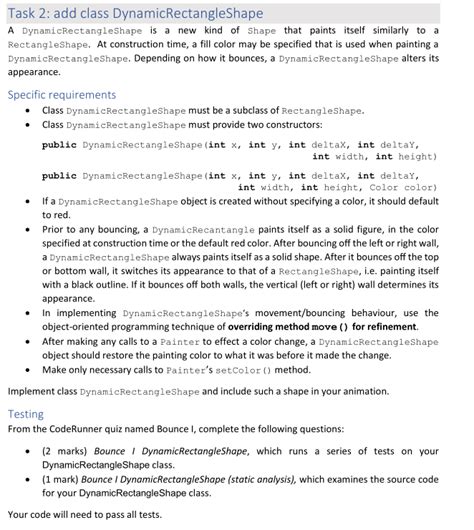 class shape package bounce public abstract class