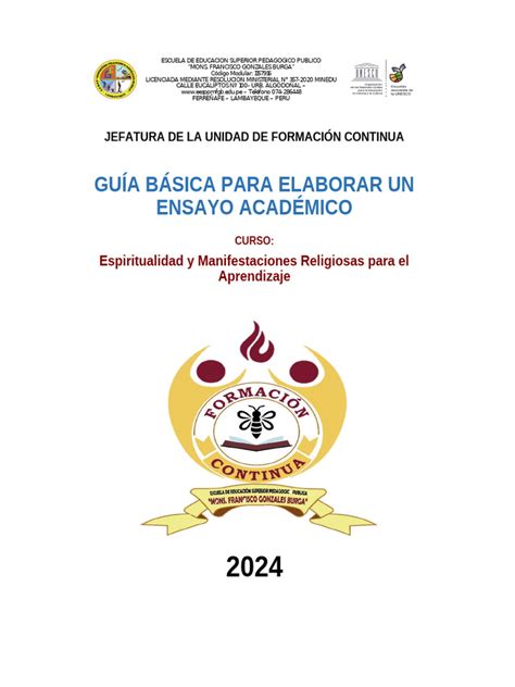 Guía Básica Para Elaborar Un Ensayo Académico Pdf Ensayos Teoría