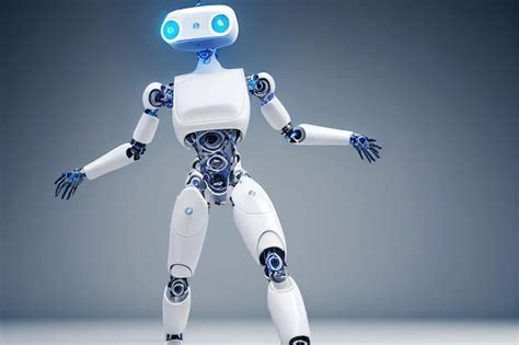 Arte generativa abstrata de robô moderno branco de corpo inteiro por ia