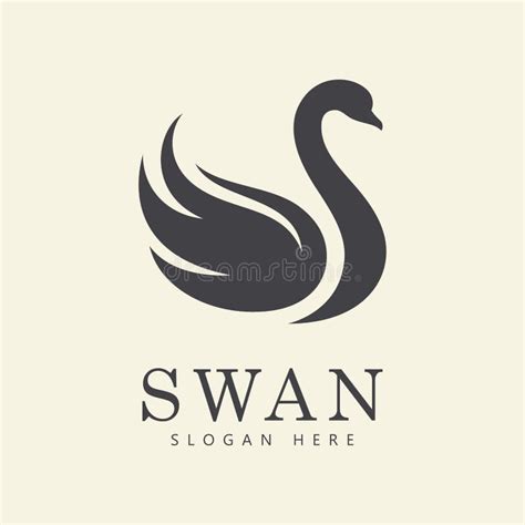 Swan Logo Vector Abstract Minimalist Logo Icon Swan Stock Vector