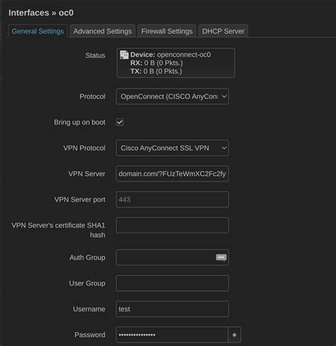 Настройка клиента Openconnect на Openwrt