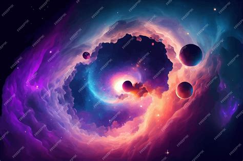 Premium Vector Beautiful Cosmic Outer Space Background Wallpaper