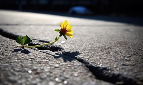 Premium AI Image Even In The Toughest Conditions Flowers Keep Growing
