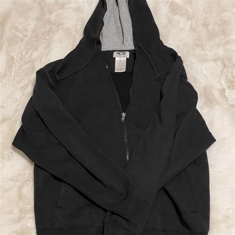 Black Zip Up With Grey Hoodie Hoodie Depop