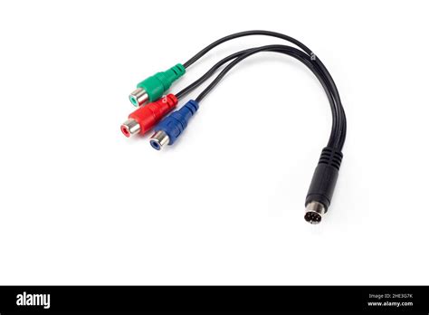 RCA Composite Audio Video Cable Isolated On White Background Stock Photo Alamy
