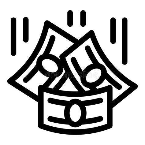 Line Vector Icon Of Money Falling Down Representing A Decrease In Cash