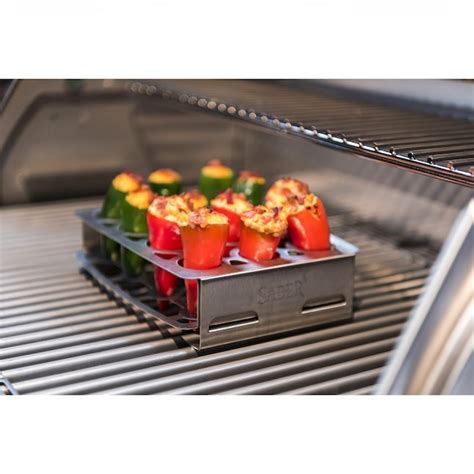 Saber Stainless Steel Jalapeno Popper Rack In The Grill Cookware