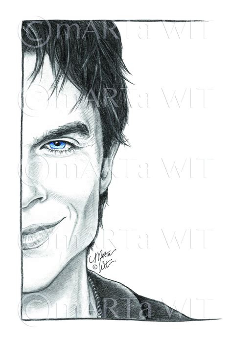 Tvd02 Fan Art Print Damon Salvatore Prints Etsy