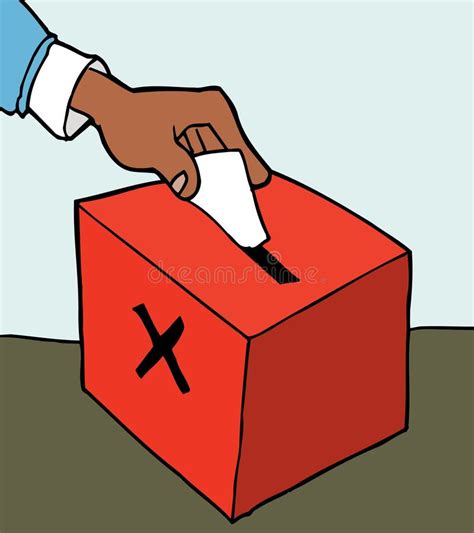 America Election Voters Hand Casting Vote Illustration Stock Vector