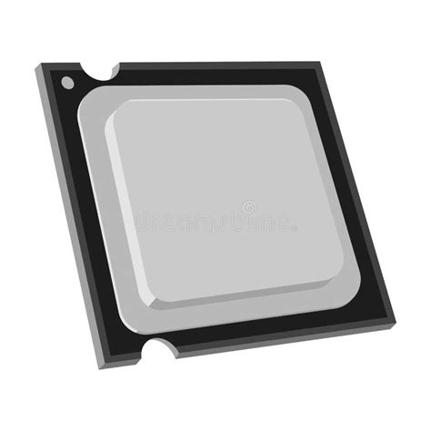 Central Processing Unit Icon In Flat Style Isolated On White Background Personal Computer